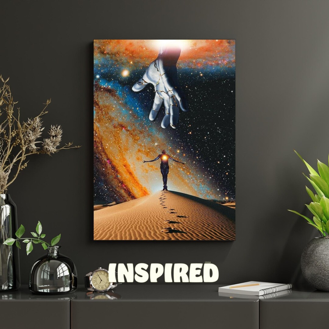 Cosmic Journey Poster, Surreal Wall Art, Spiritual Print, Galaxy Art ...