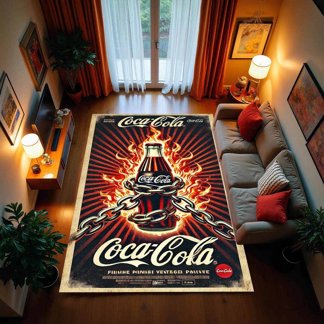 Coca Cola Rug, Cola Rug, Coca Cola Design, Non-slip Rug, Gift, Fire ...