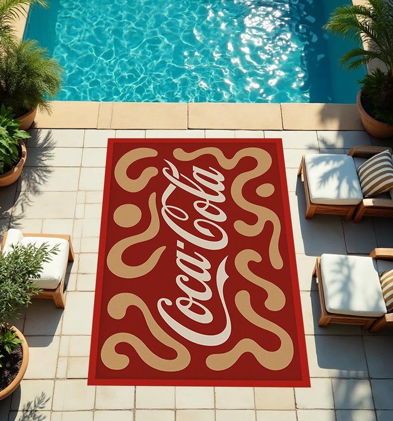 Coca Cola Rug, Coca Cola, Coca Cola Design, Cola Design Rug, Non-slip ...