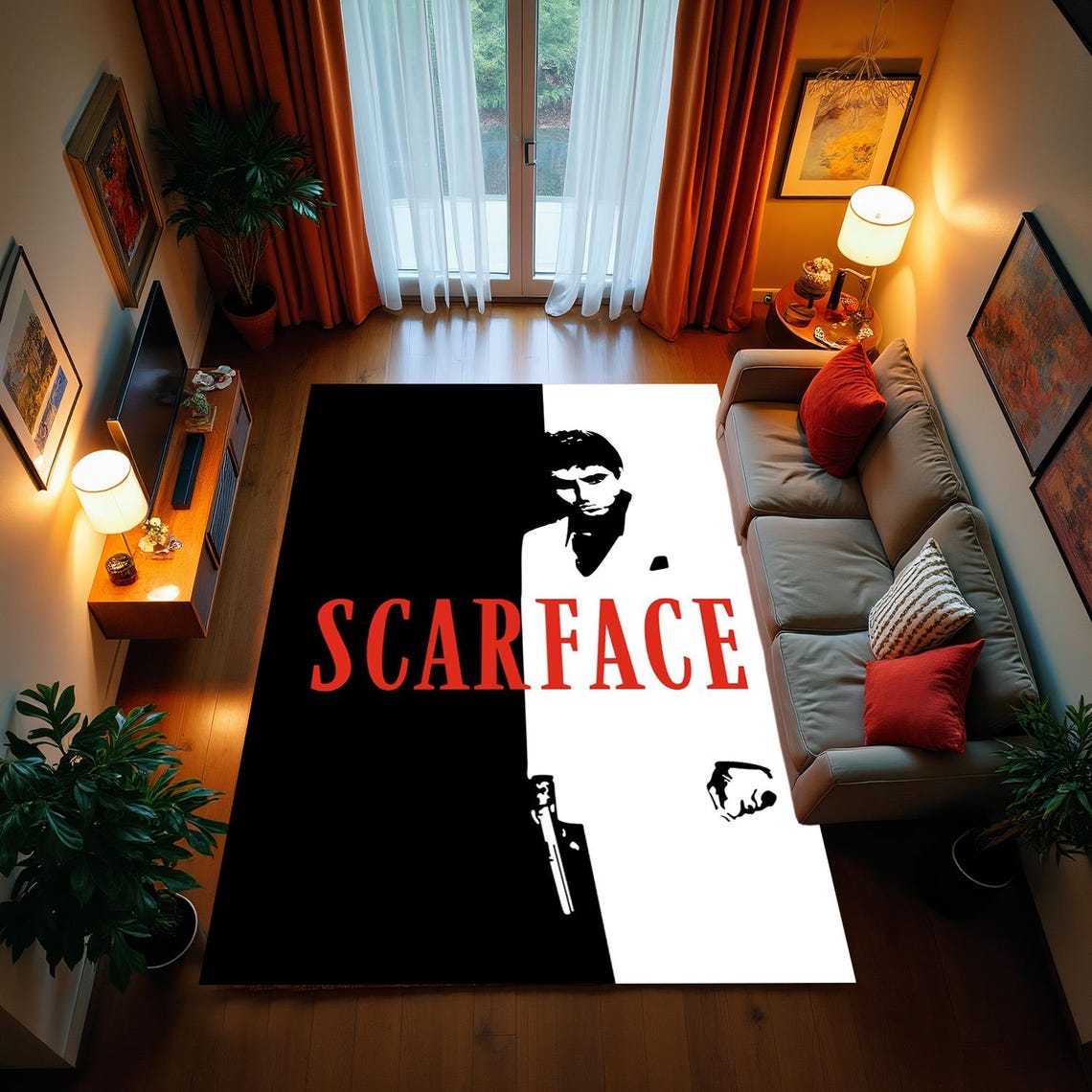 Scarface Rug, Scarface, Tony Montana Rug, Tony Montana, Movie Rug, Non ...