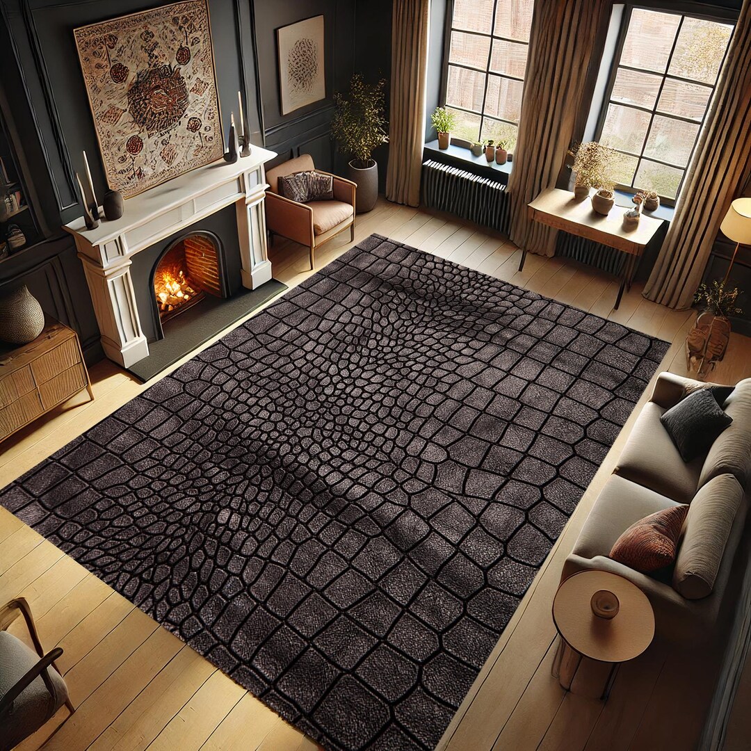Skin Rug, Skin Patterned Rug, Black Rug, Skin Motif Rug, Gift, Simple ...
