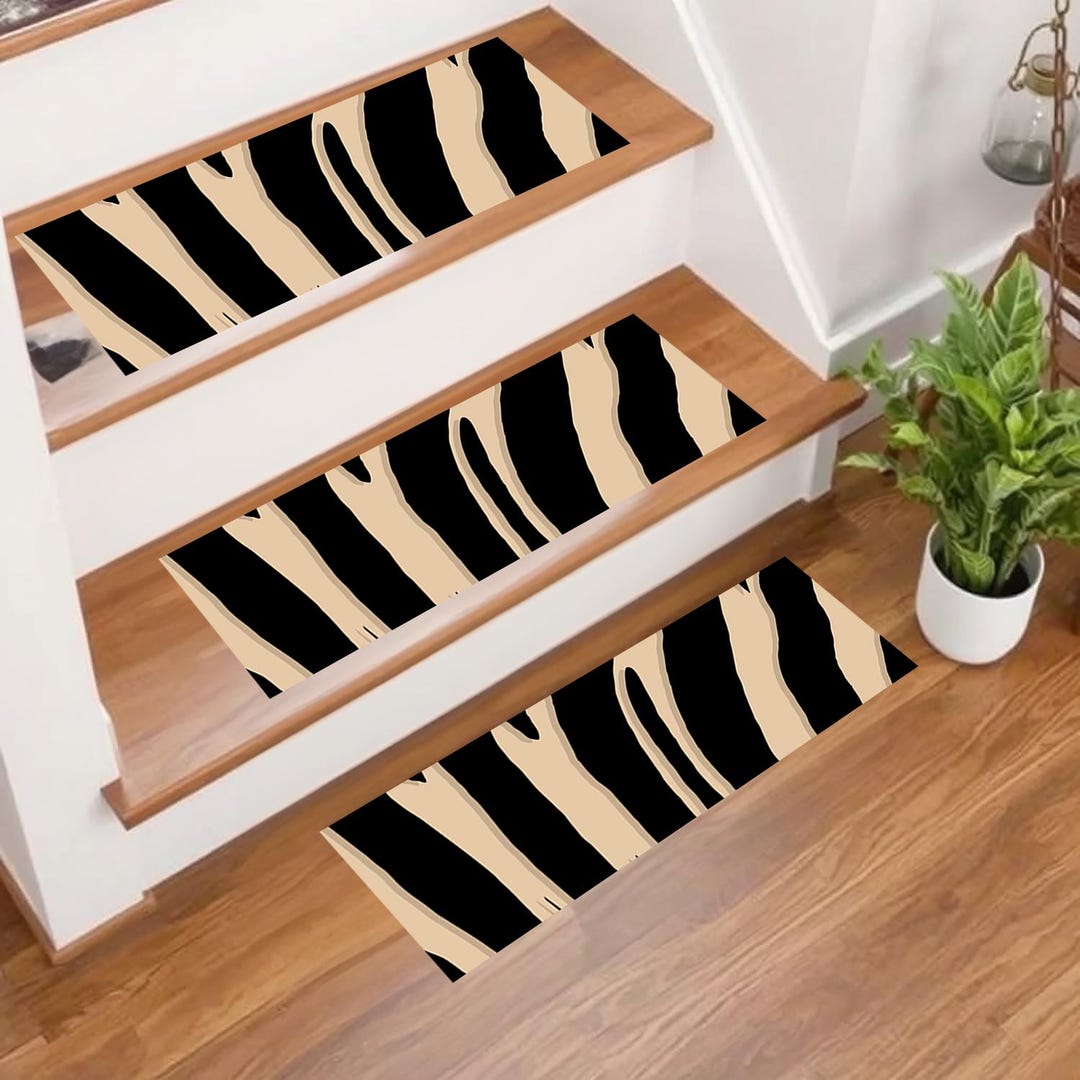 Stair Rug, Stair Tread, Zebra Patterned, Animal Design Rug, Zebra ...