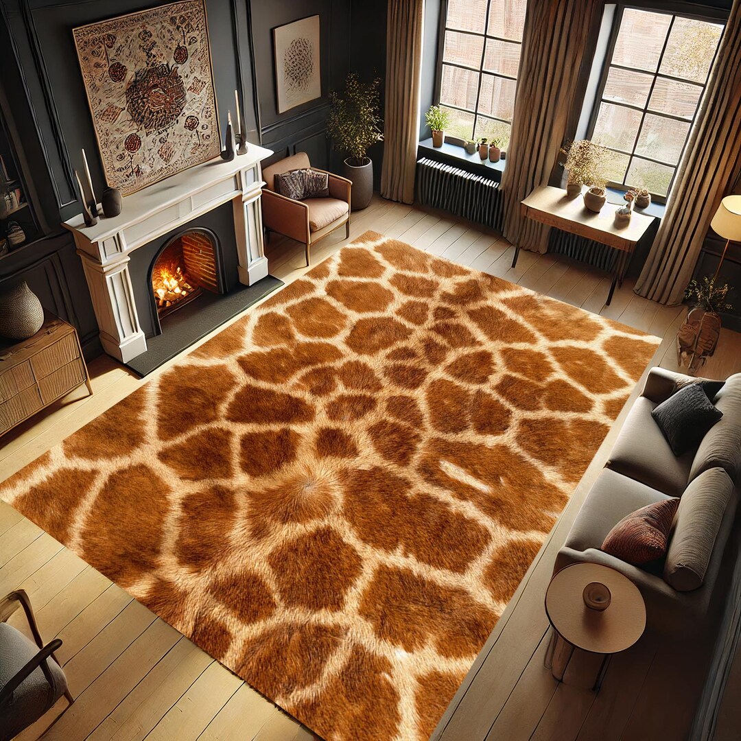 Giraffe Rug, Giraffe Skin Rug, Animal Design Carpet, Animal Rug ...
