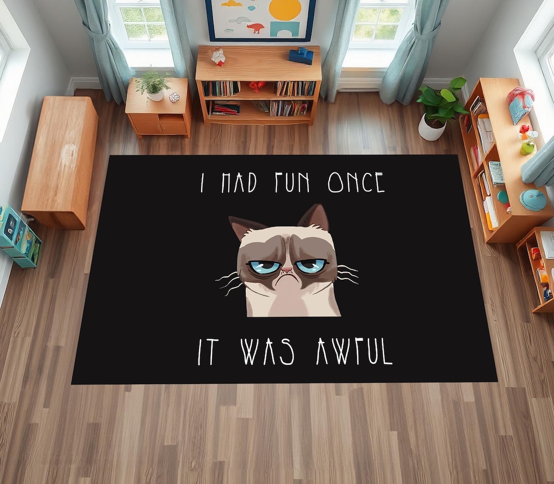 Cat Rug, Motivation Rug, Motivation Text, Cat Design Rug, Youth Room ...