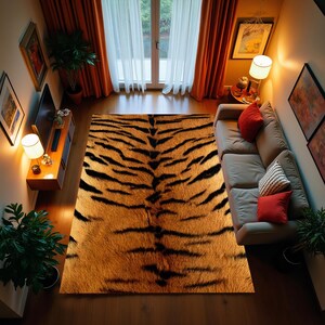 Tiger Skin Rug, Tiger Design Rug, Animal Rug, Animals Design Rug, Tiger ...