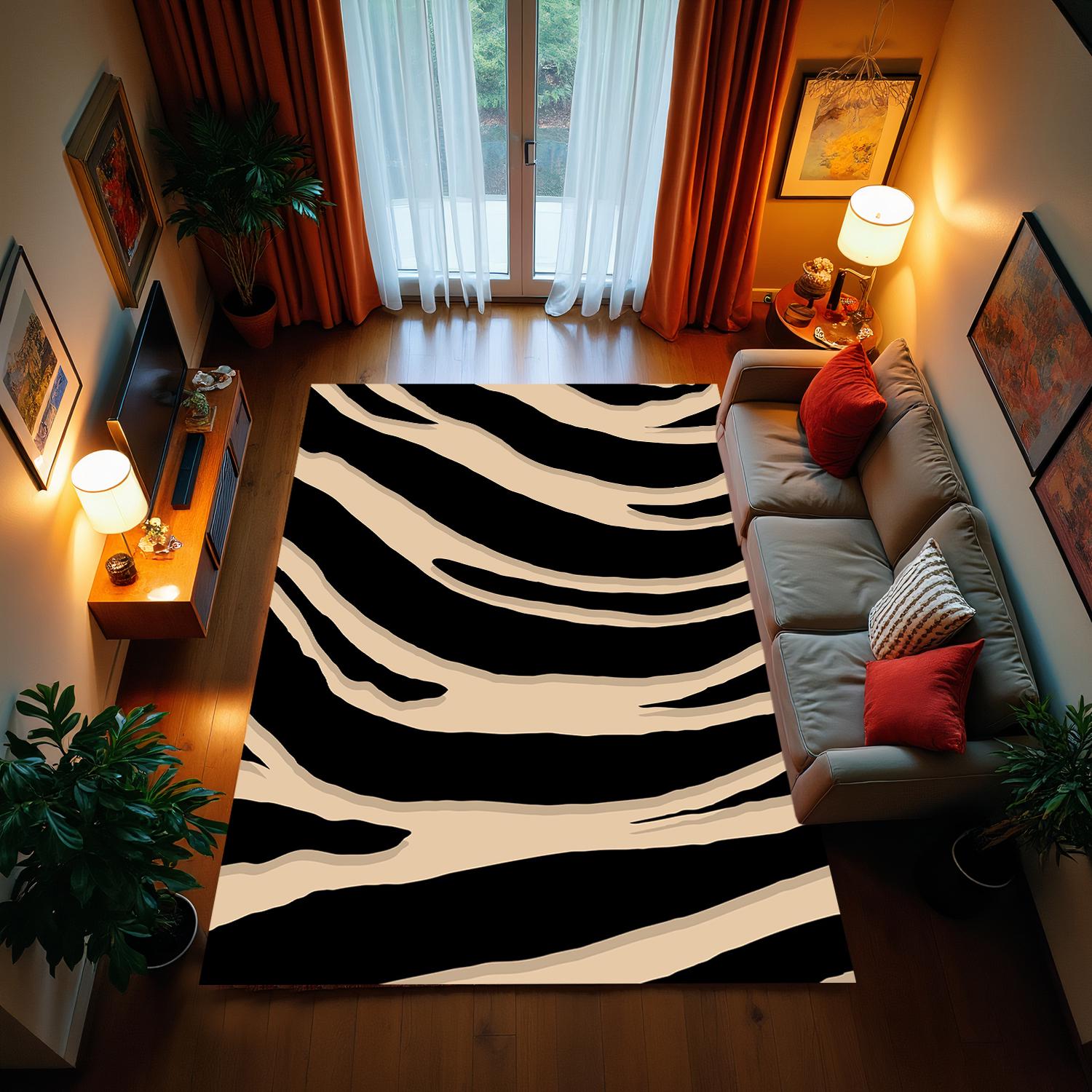 Zebra Rug, Zebra Patterned Rug, Animals Rug, Animal Design Rug, Zebra ...