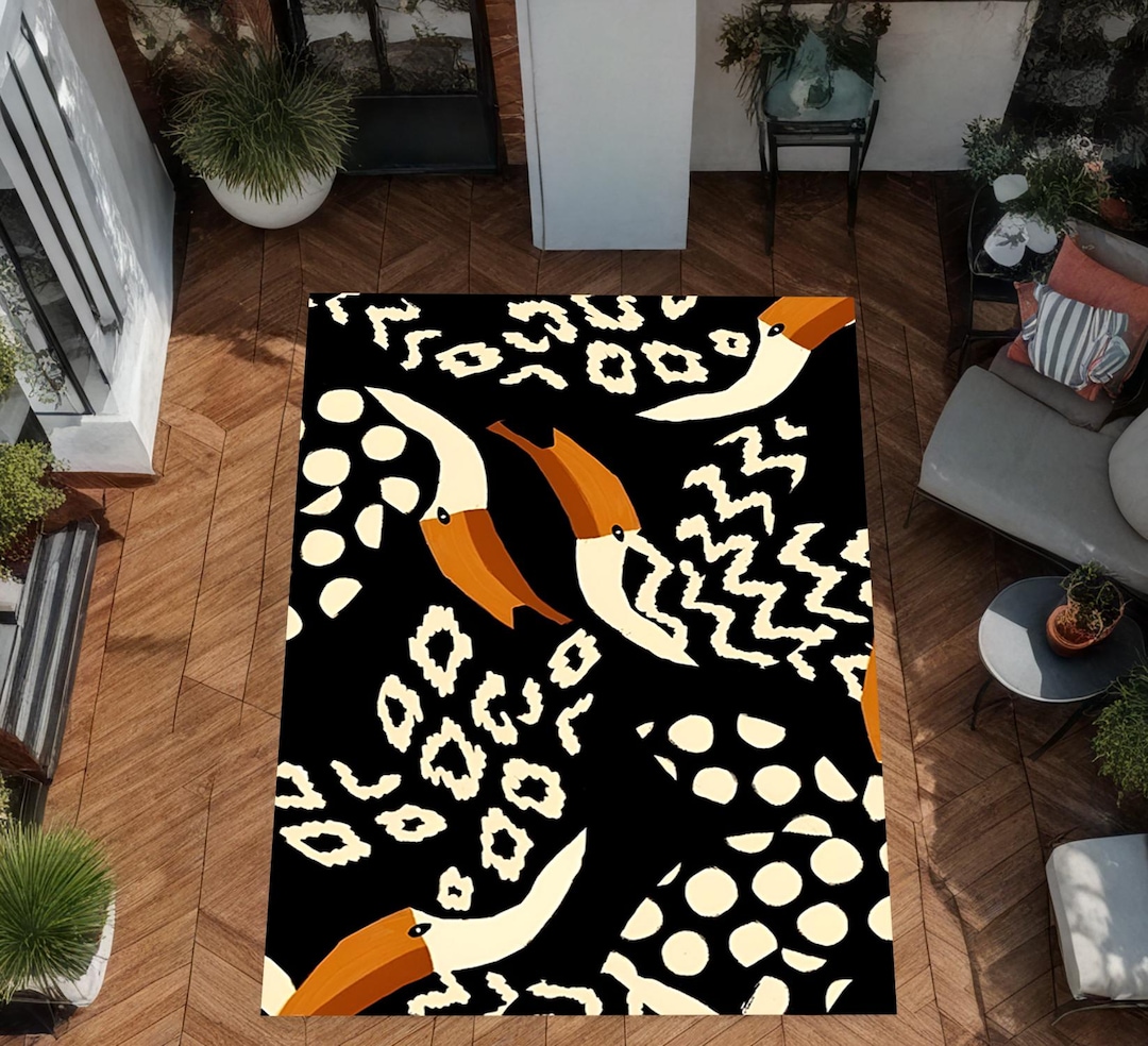 Modern Abstract Rug, Dark Design Rug, Cigarette Design, Area Rug ...