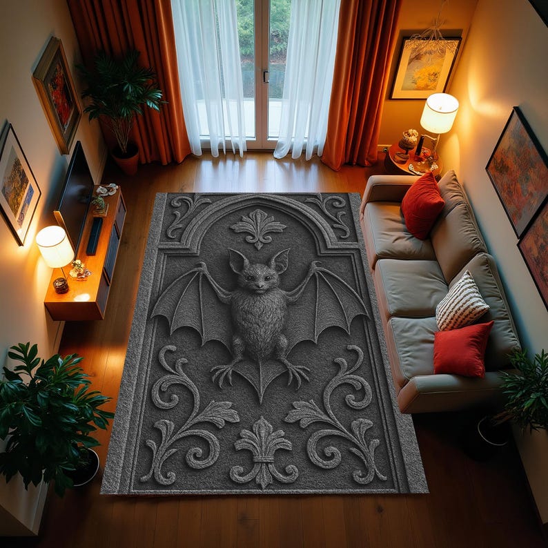 Gothic Rug, Goth Home Decor, Goth Gifts, Maximalist Rug, Goth Room ...