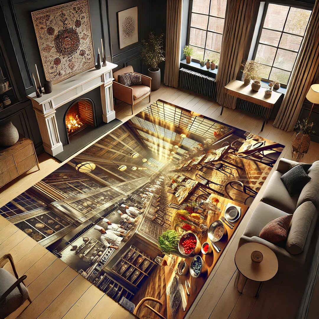 Restaurant Rug, Chefs Design Rug, Chef Rug, Living Room Rug, Office Rug ...