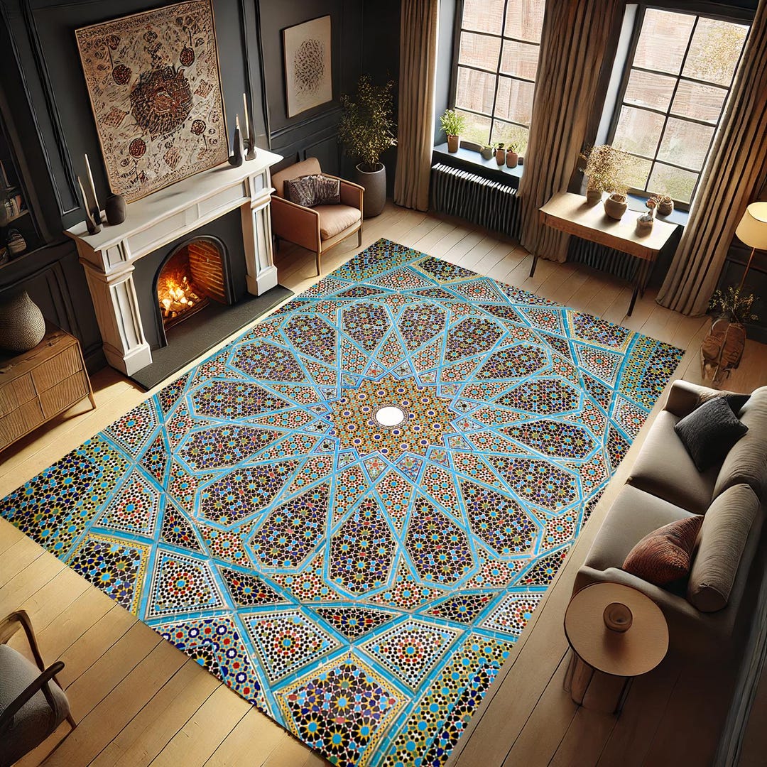 Art Rug, Living Room Rug, Historic Pattern Rug, Office, Non-slip Rug ...
