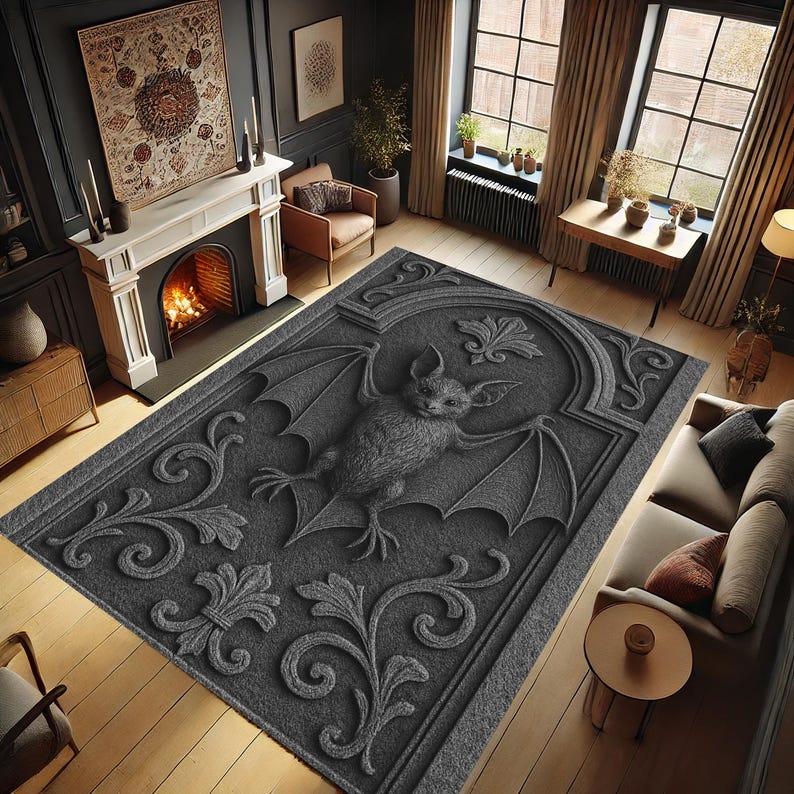 Gothic Rug, Goth Home Decor, Goth Gifts, Maximalist Rug, Goth Room ...