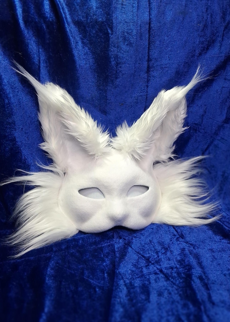 Base White Cat Mask : Ship to US, Faux Fur Therian Mask Doup - Etsy Ireland