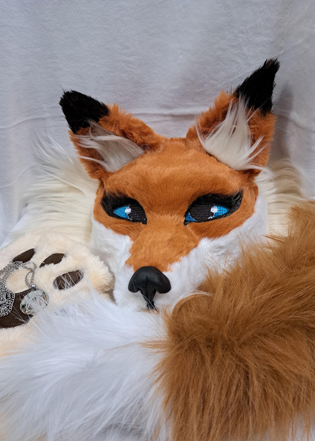 Therian Red Fox Mask Set - Handmade Furry Costume With Tail, Paws - Etsy