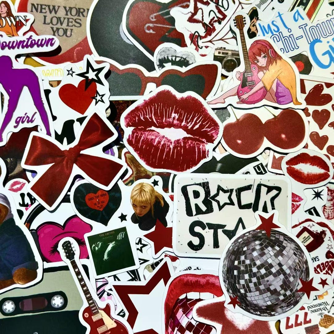 50pcs Downtown Girly Aesthetic Sticker Pack,50pcs Retro Downtown Girly ...