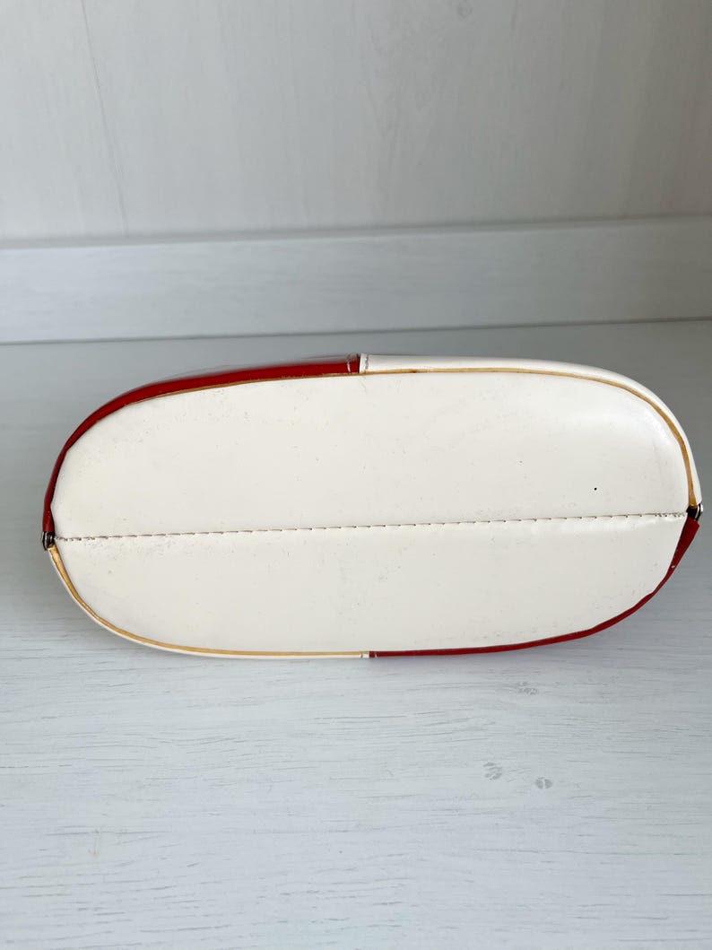 Vintage 1950s Top Handle Bag, Rare Retro White and Red Checkered Purse ...