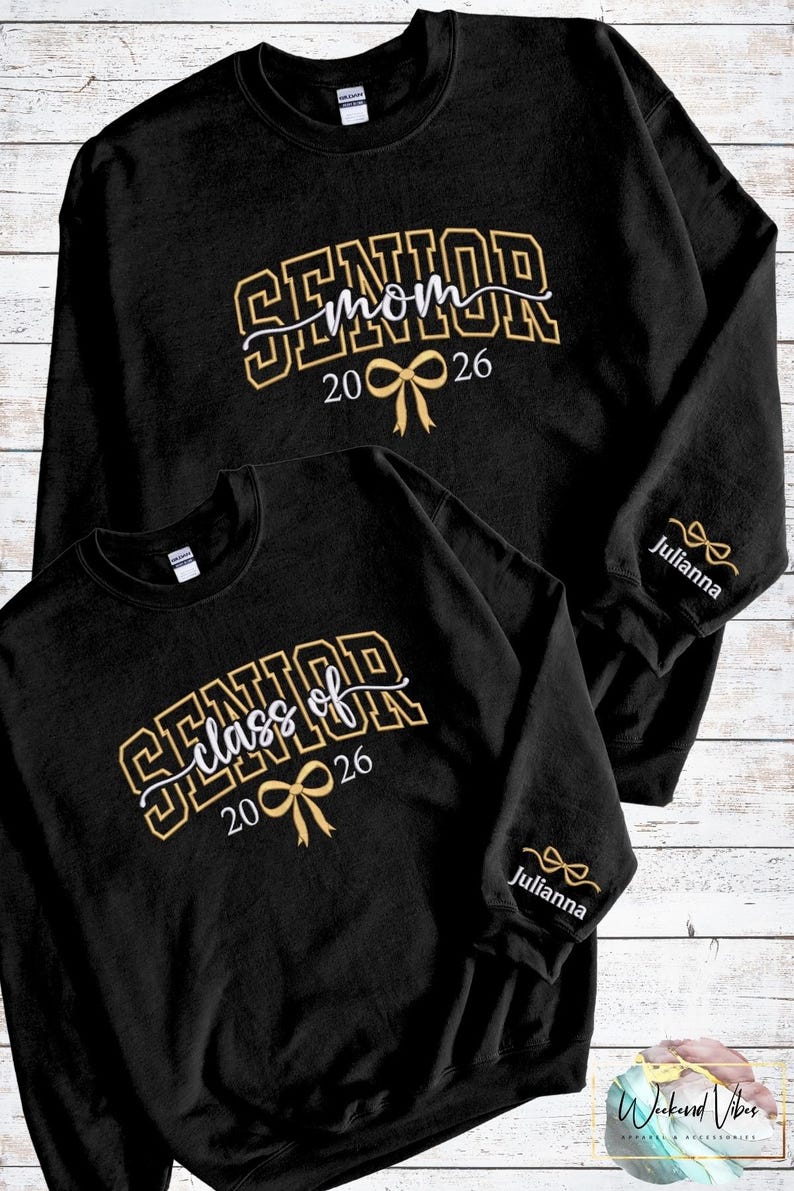 Embroidered Senior Mom Sweatshirt, Custom Senior Mom Hoodie, Class of ...