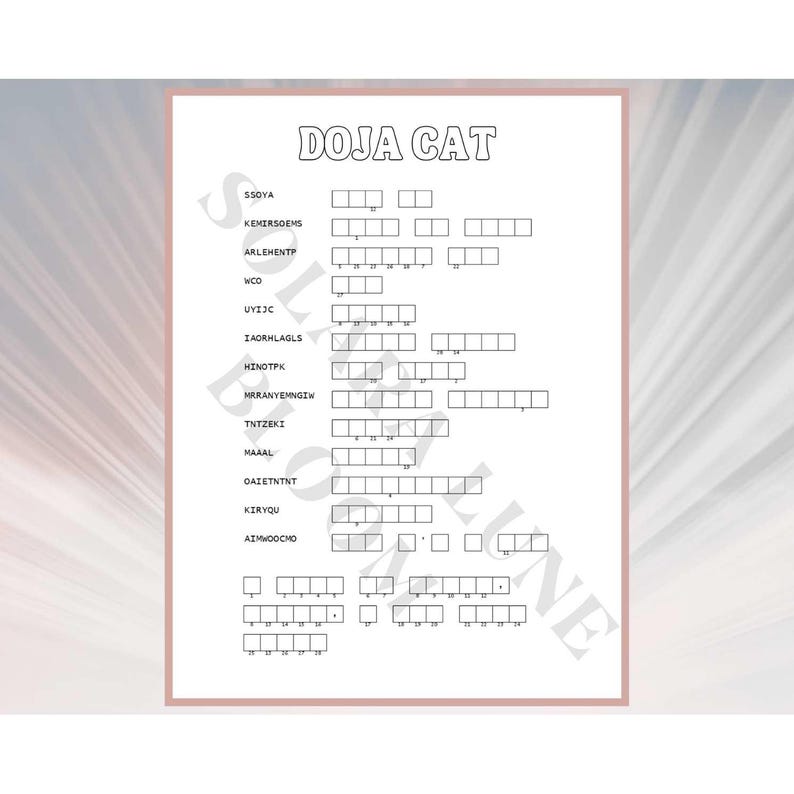 Doja Cat Coloring Page & Double Puzzle | Digital Printable Download Fun ...