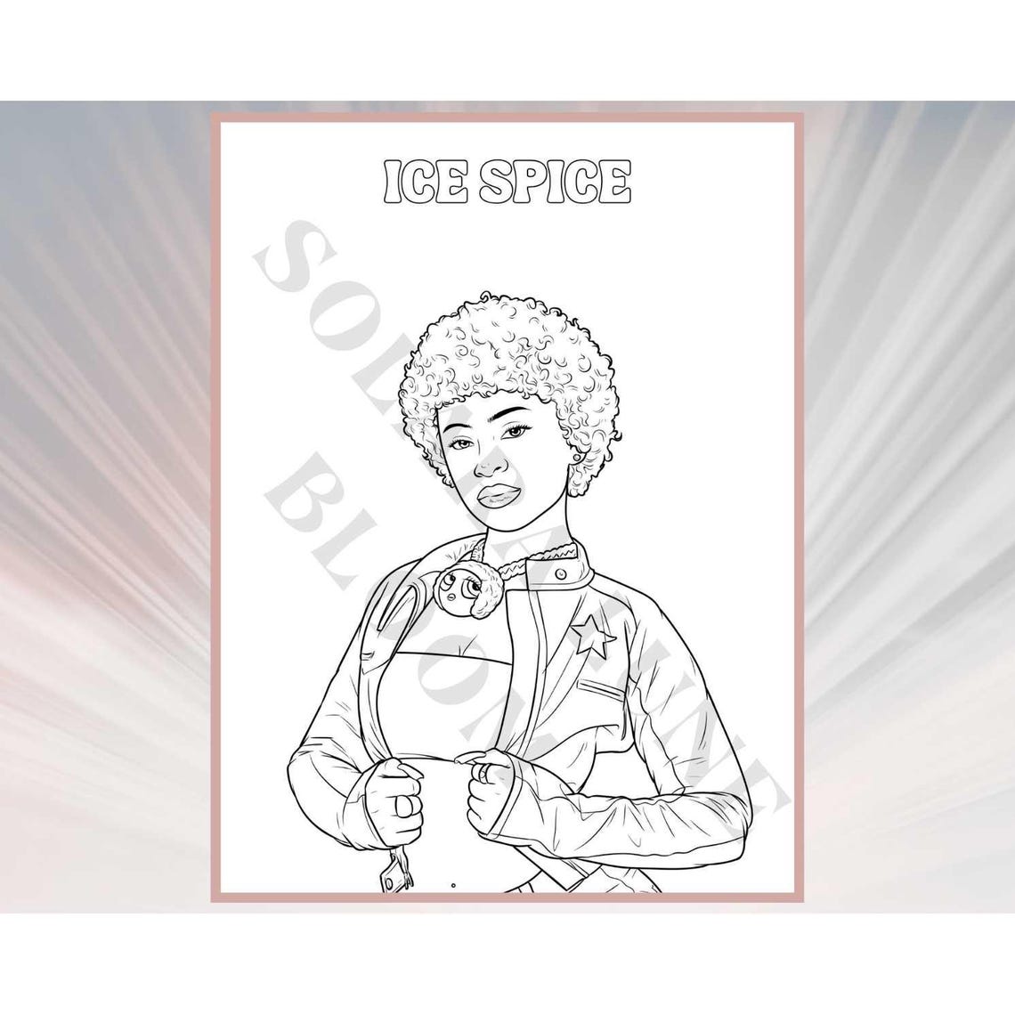 Ice Spice Coloring Page & Clue-based Word Search Puzzle | Digital ...