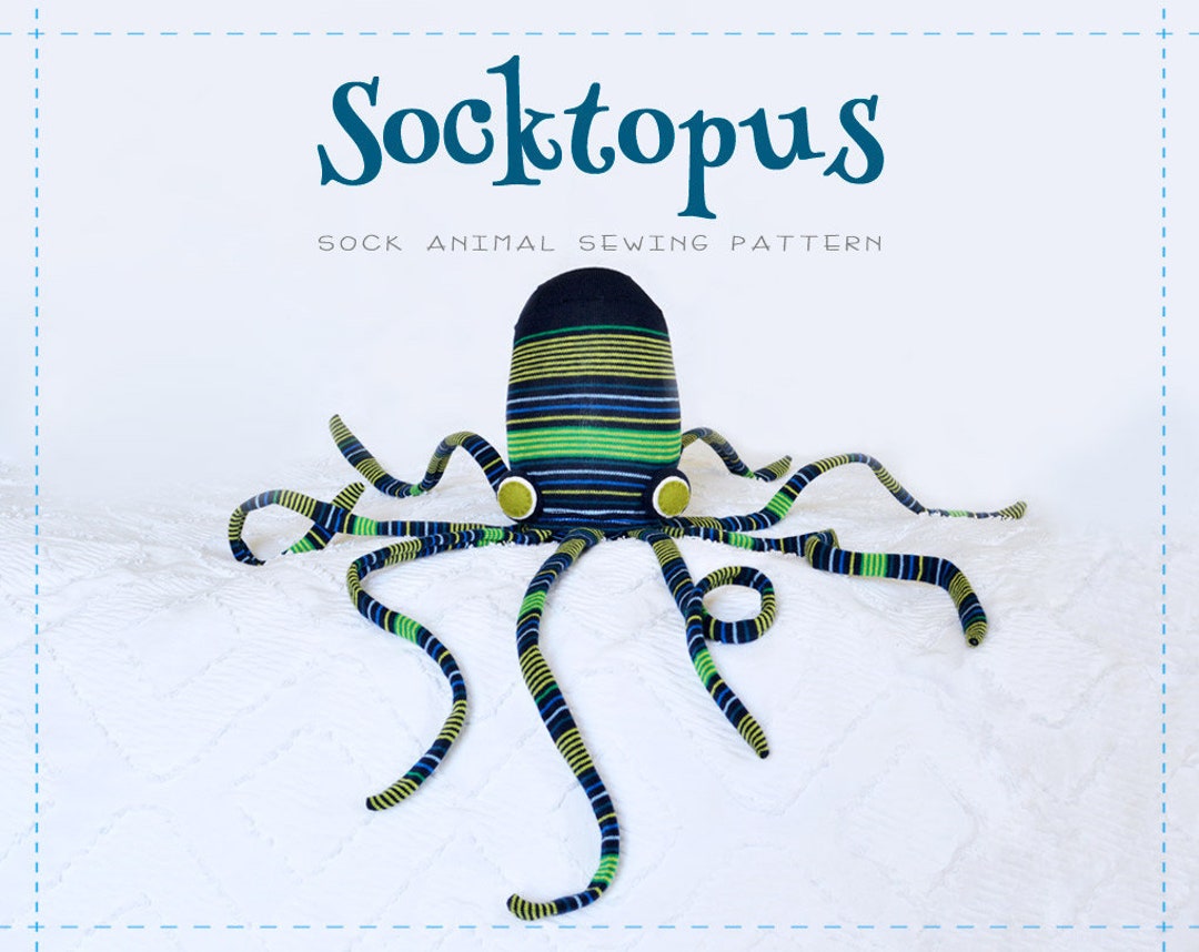 Socktopus Octopus Sock Animal Digital Sewing Pattern, Squid, Plush ...
