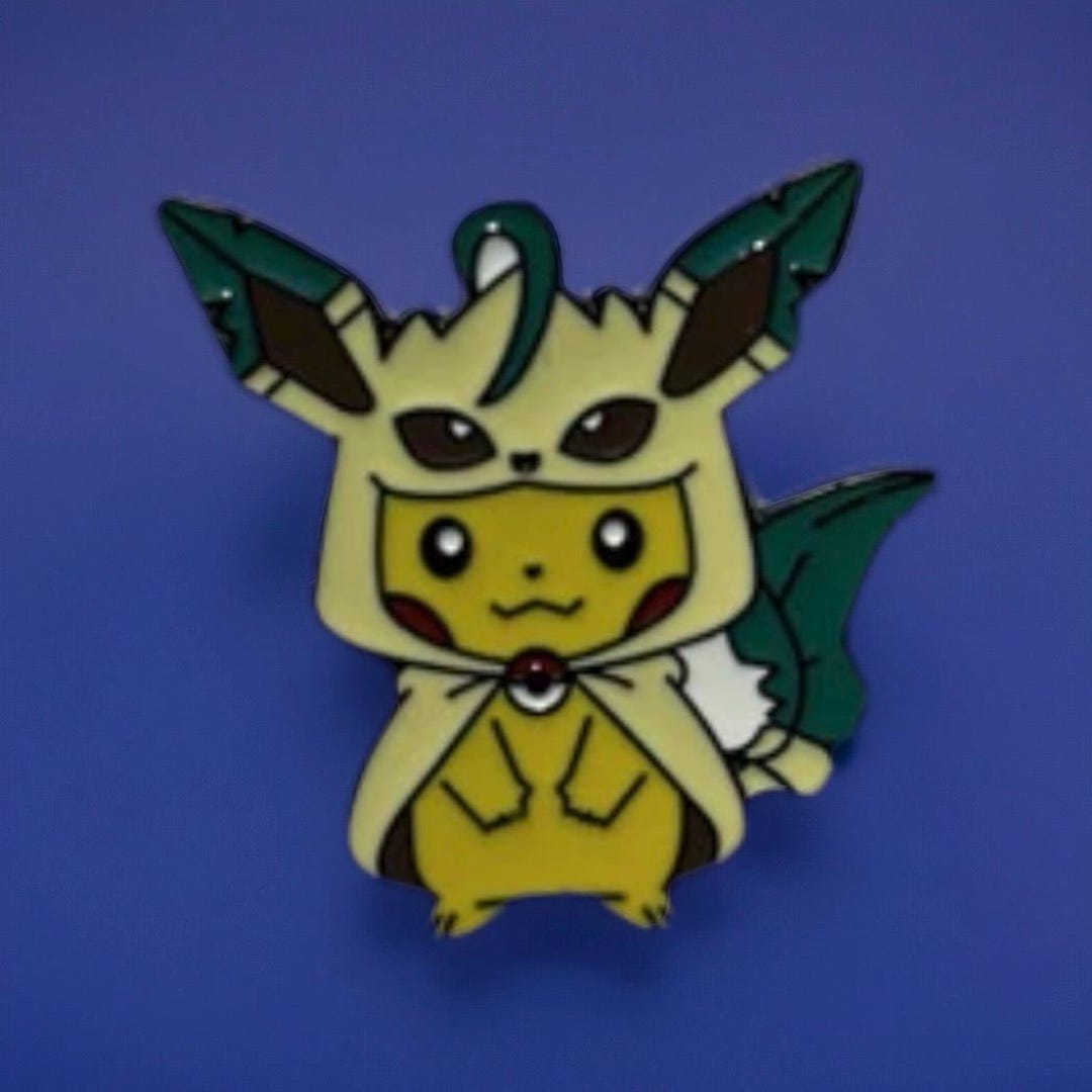 Leafeon Poncho Pikachu Pin - Etsy