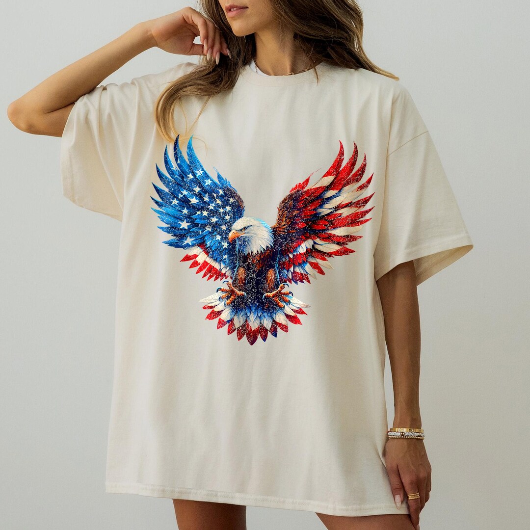 American Flag Bald Eagle Png, Patriotic Eagle 4th of July USA Design ...