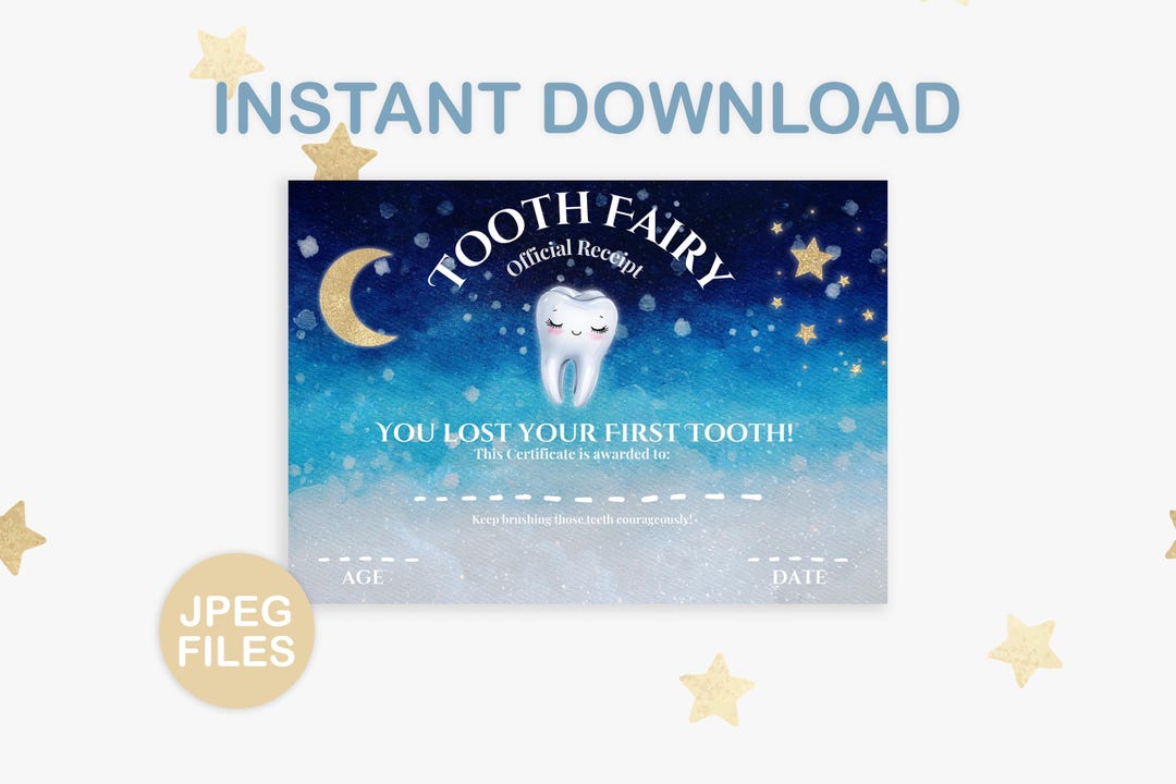 Tooth Fairy Certificate, First Lost Tooth Certificate, Kids Tooth Fairy ...
