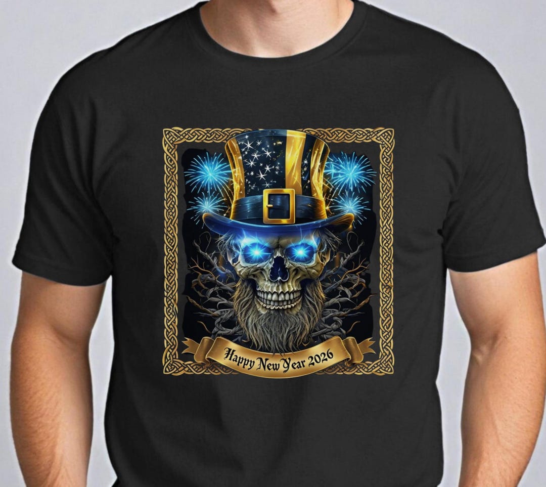 Happy New Year 2026 Skull T-shirt ,gothic Holiday Tee, - Etsy