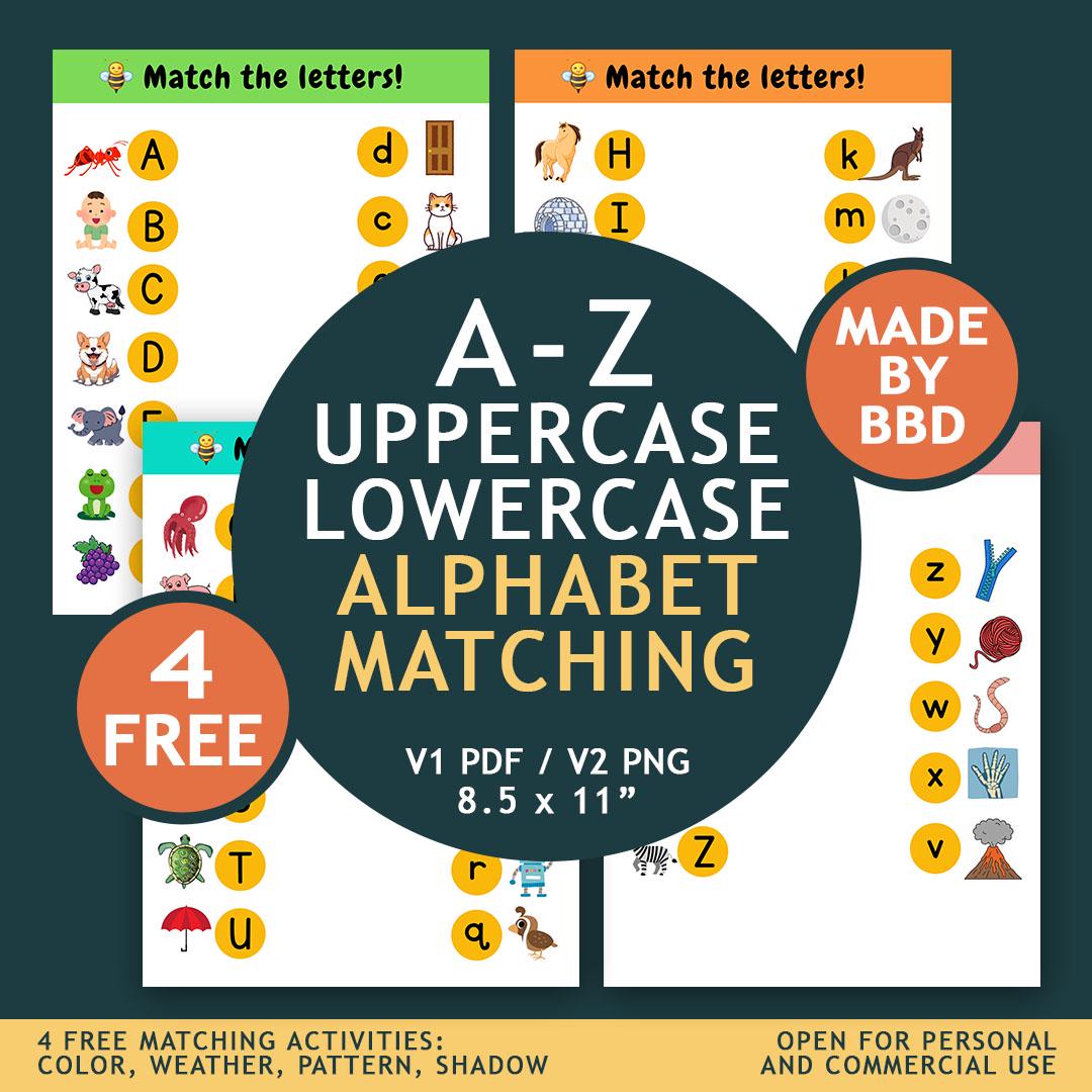 Printable Alphabet for Kids, Match the Letters A-Z, Alphabet Matching ...