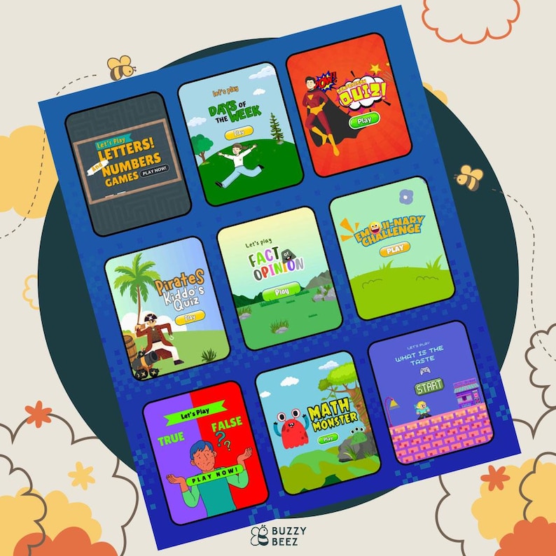 Editable Games for Kids Educational Use, Interactive Learning PLR Canva ...