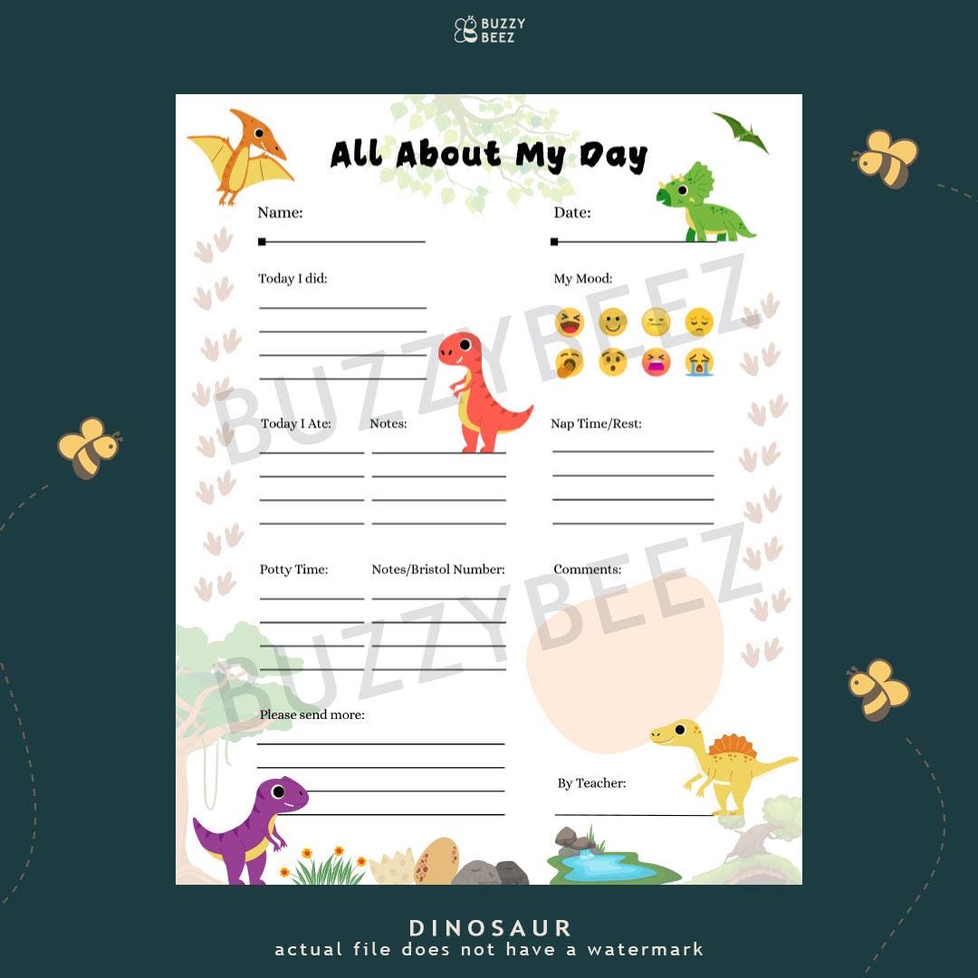 Editable Daycare Forms, Canva Daycare Report, Daycare Printables, All ...