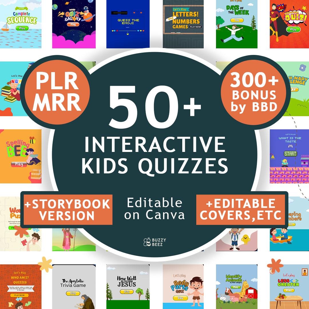 Editable Games for Kids Educational Use, Interactive Learning PLR Canva ...