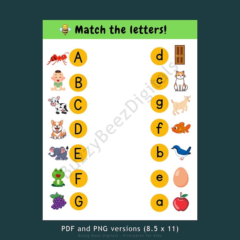 Printable Alphabet for Kids, Match the Letters A-Z, Alphabet Matching ...