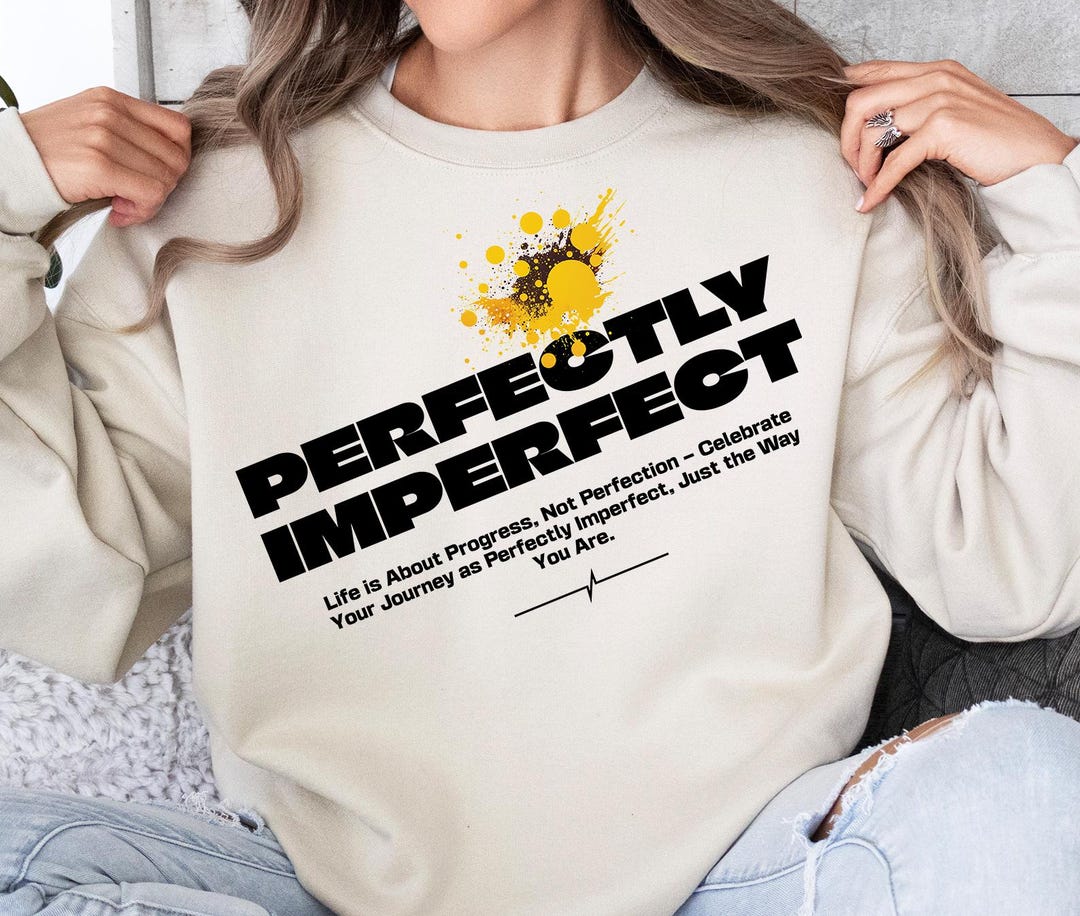 Perfectly Imperfect Png |sublimation Design, Black Toile Png, Cute ...