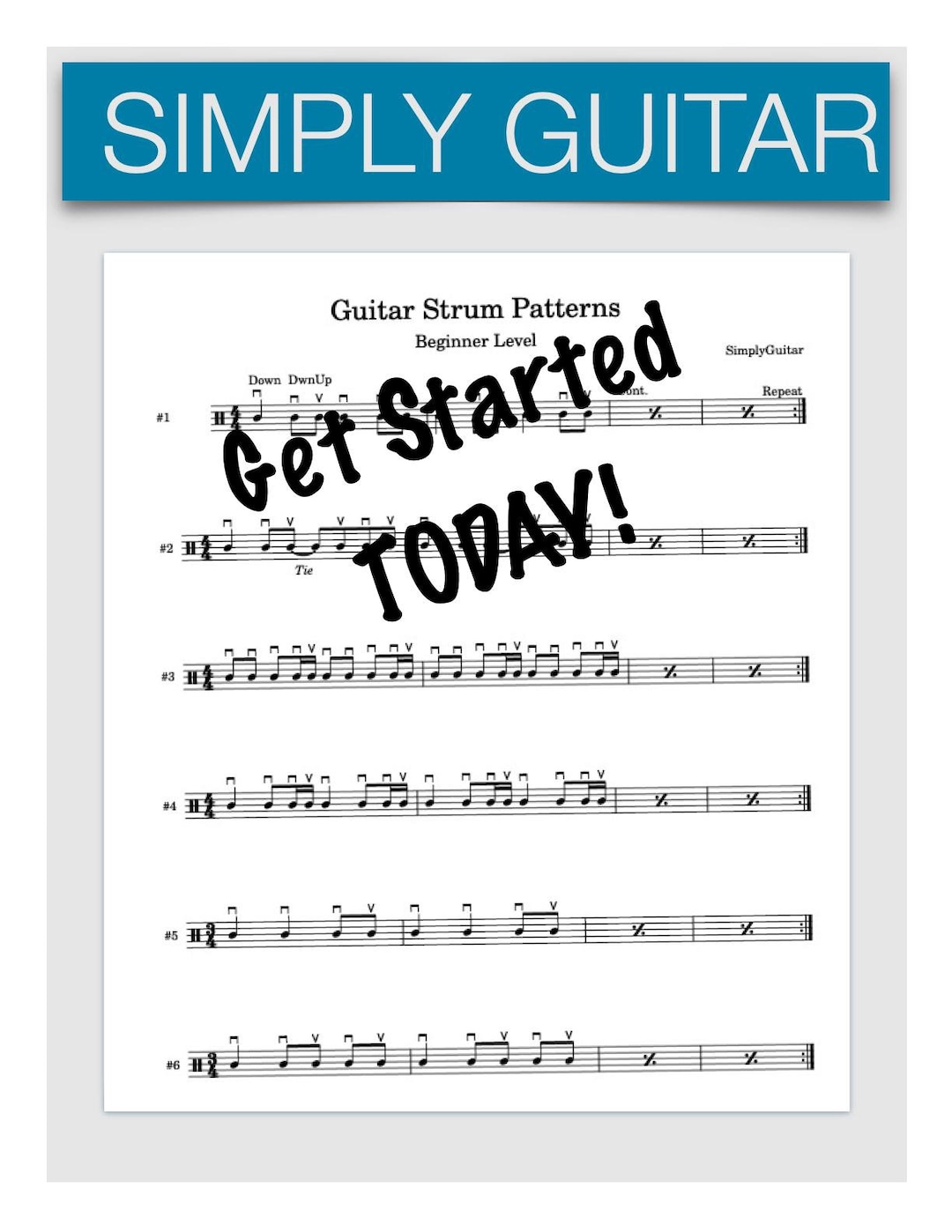 Guitar Strum Patterns for Kids and Beginners - Etsy
