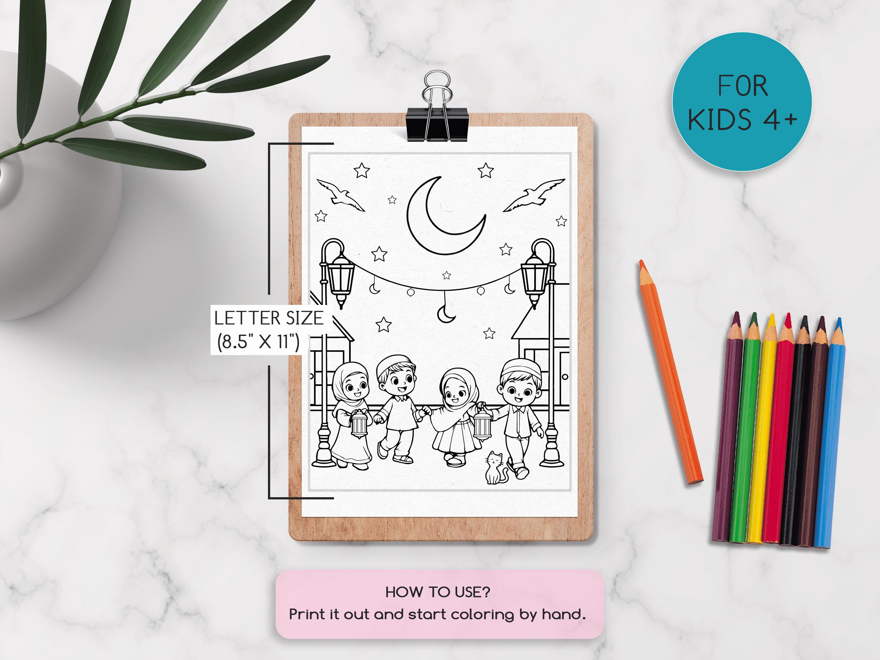 Ramadan Coloring Pages for Kids | Islamic Activity (PDF Pattern) - Etsy
