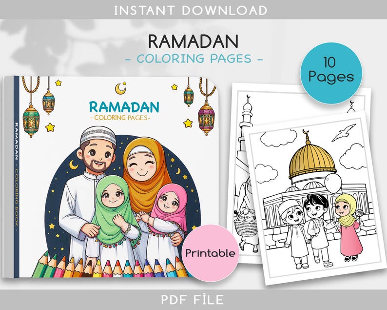Ramadan Coloring Pages for Kids | Islamic Activity (PDF Pattern) - Etsy