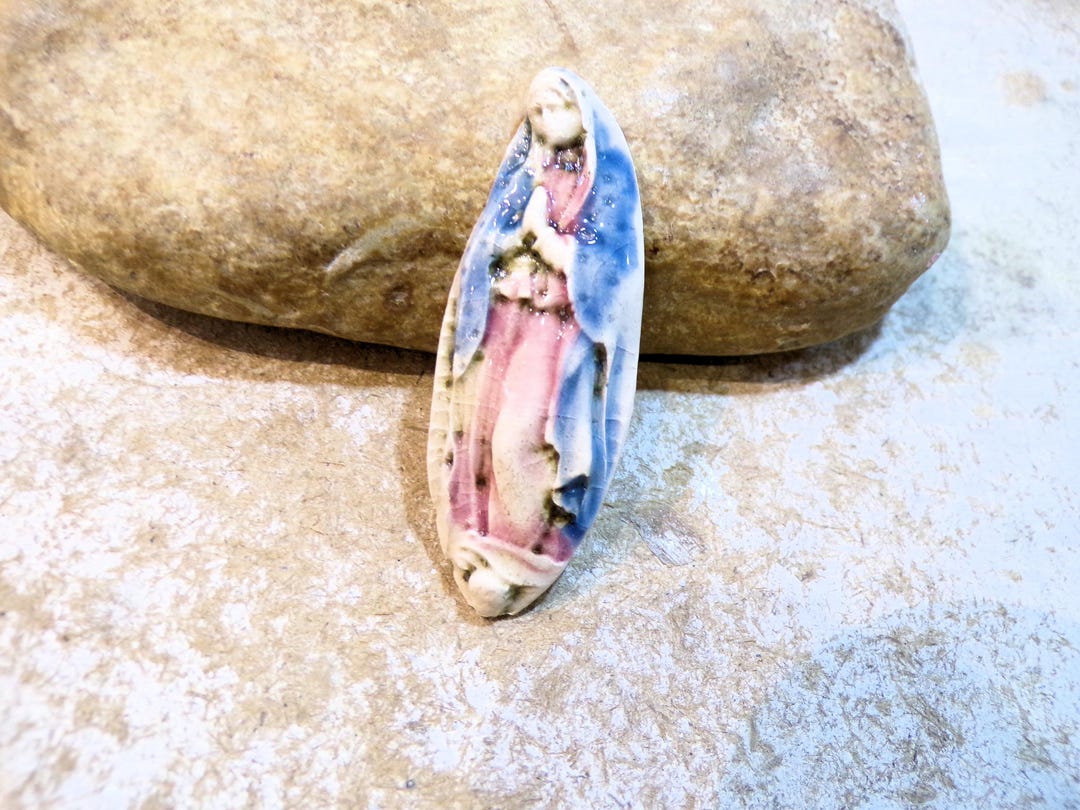 Virgin Mary, Cabochon for Mosaic or Travel Altar Box Decoration ...