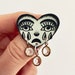 Crying Heart Pin Cartoon Face Sad Face Button Brooch Crystals Vintage ...