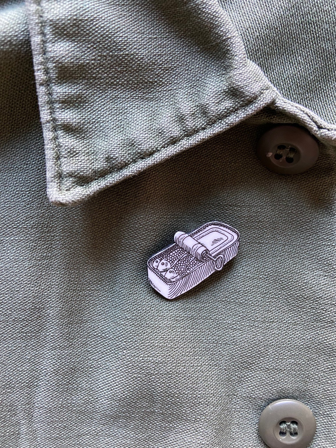 Sardines in a Tin Can Pin Illustration Tinned Fish Acrylic Pin | Etsy