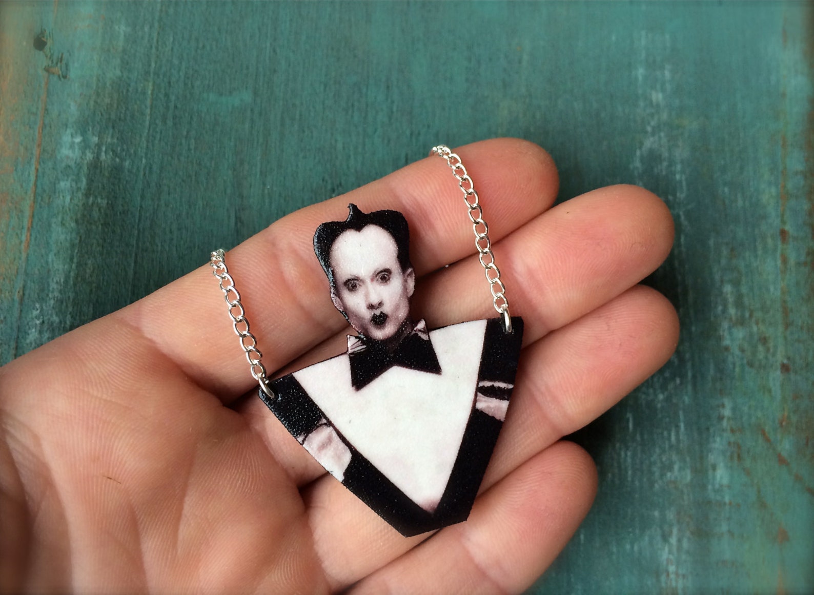 Klaus Nomi Necklace Goth New Nu Wave Music Jewelry Black and White - Etsy