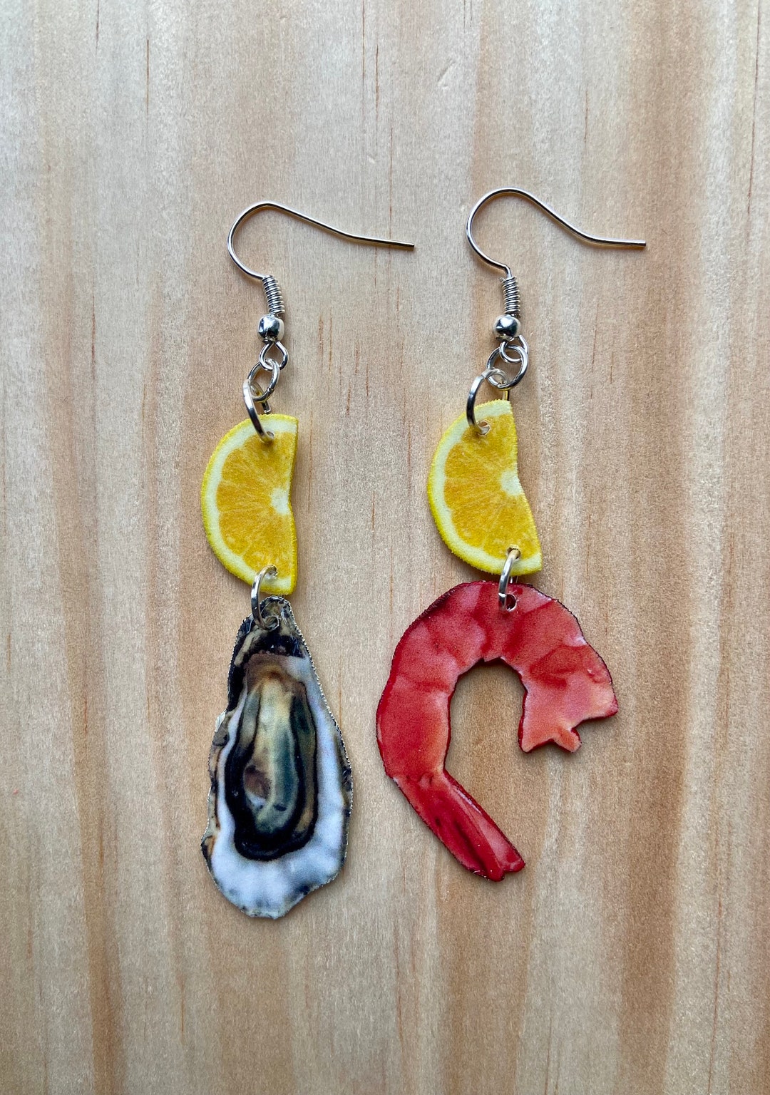 Aperitivo Hour Shrimp Cocktail Oyster Earrings Happy Hour Fun Fake Food ...