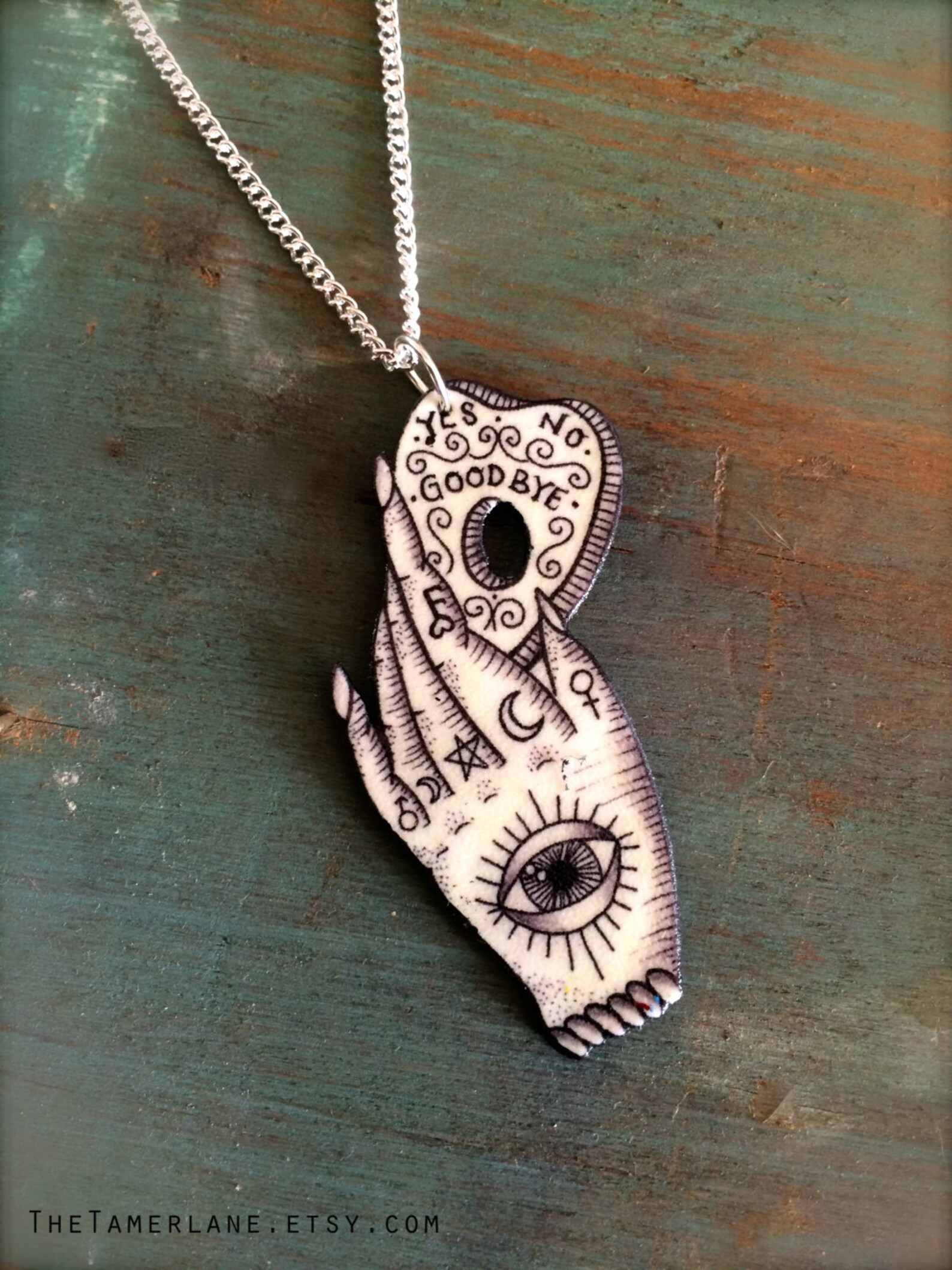 Palmistry Palm Reading Hand Fortune Teller Necklace Occult Pin Gypsy ...