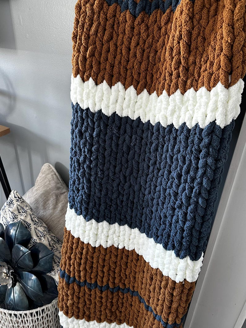 Handmade Chunky Knit Blanket - Etsy