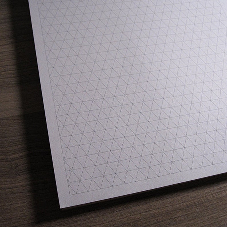 Large Notepad - Simple Triangle Grid - Grid Notepad, Minimal Notepad ...