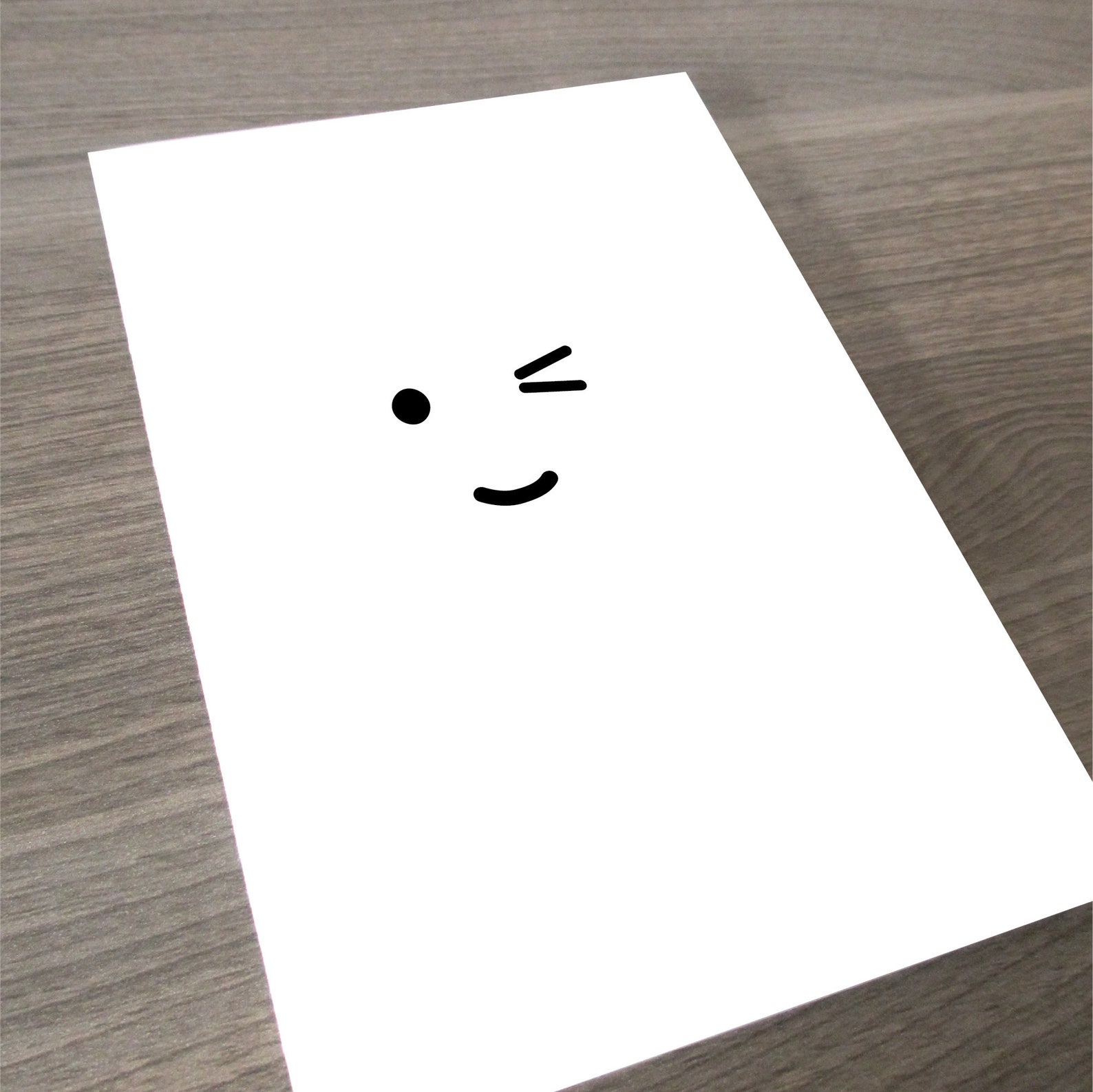 Emoticon Wink Card - Hello Card, Thank You Card, Just Cause Cause, I ...