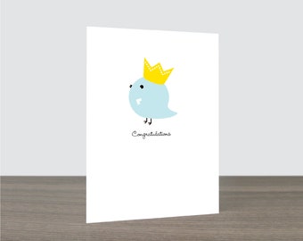 Cute Bird Parents Baby Card - New Born Card, Bird Card, New Parents ...