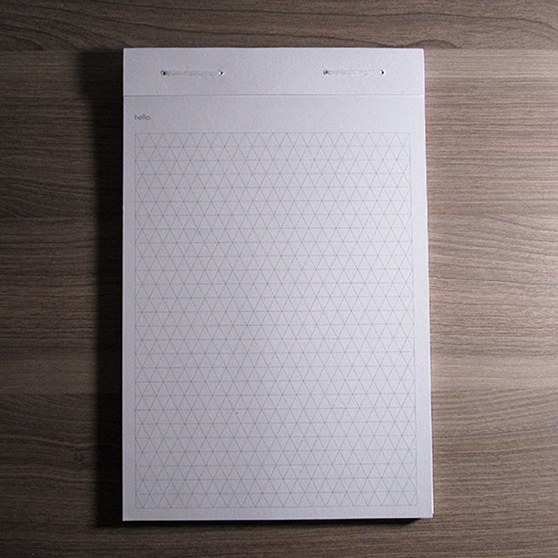 Large Notepad - Simple Triangle Grid - Grid Notepad, Minimal Notepad ...