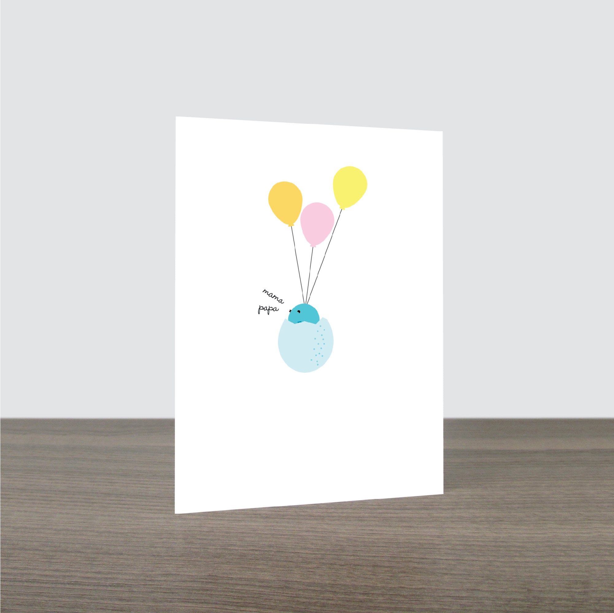 Cute Bird Balloon Baby Card - Balloon Baby Card, Egg Card, Hot Air ...