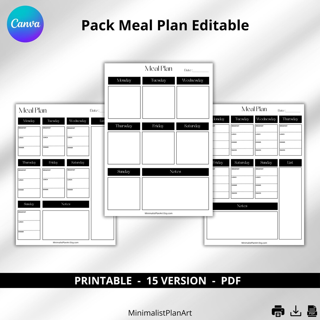 Pack Meal Plan | Meal Plan Kit | Custom Meal Plan | Simple Meal Plan ...