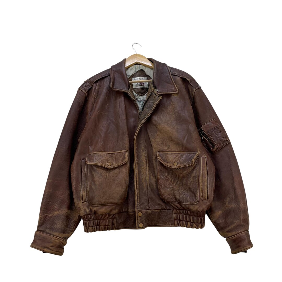 Vintage Fanstastic Leather Aviator - Etsy